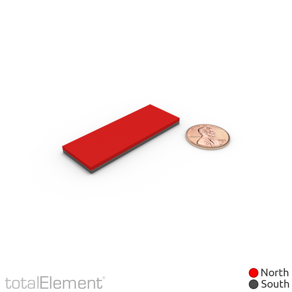 2 x 3/4 x 1/8 Inch Neodymium Rare Earth Block Magnets N35 with 3M Self ...