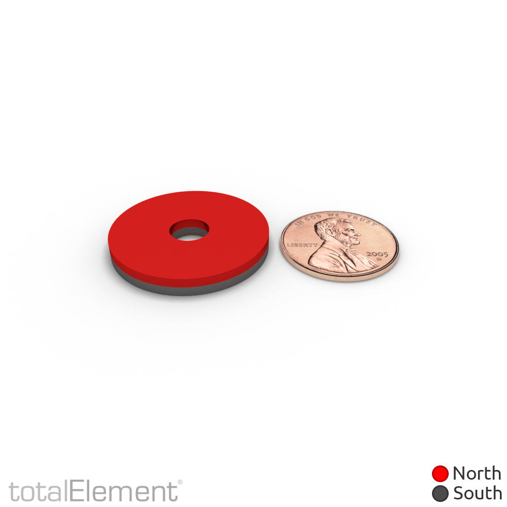 1 x 1/4 x 1/8 Inch Large Neodymium Rare Earth Ring Magnets N48 (6 Pack ...