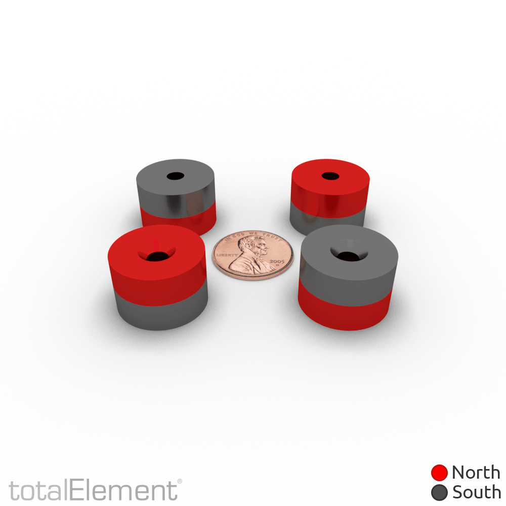 3/4 x 1/2 Inch Neodymium Rare Earth Countersunk Ring Magnets N35 (6 ...